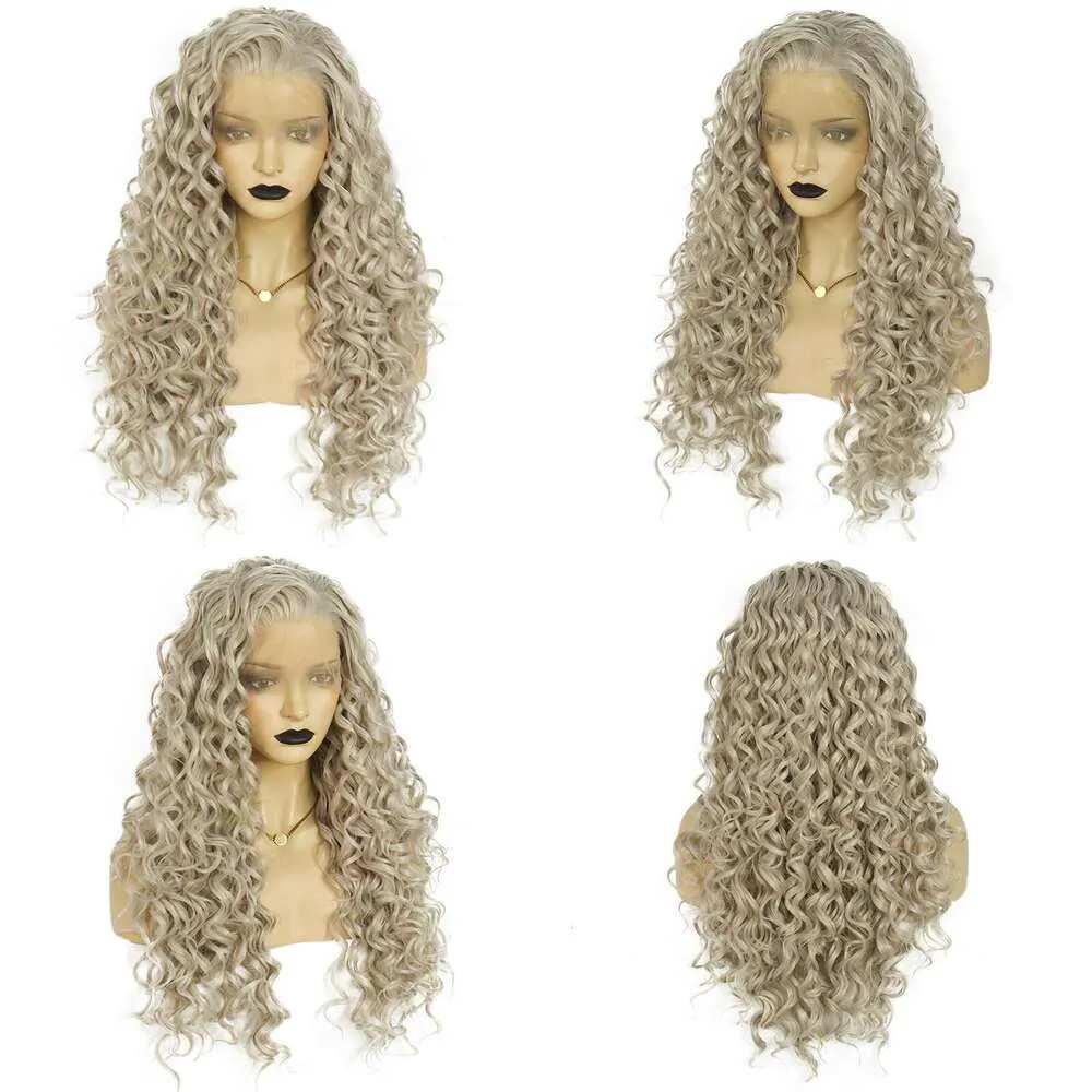 Long Spiral Curly Synthetic Lace Front Wig - Natural Look, Perfect for ...