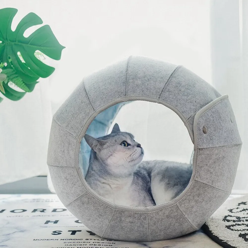 Indoor Cat House OKGO! Large Cat House Indoor - Collapsible Cat Cave ...