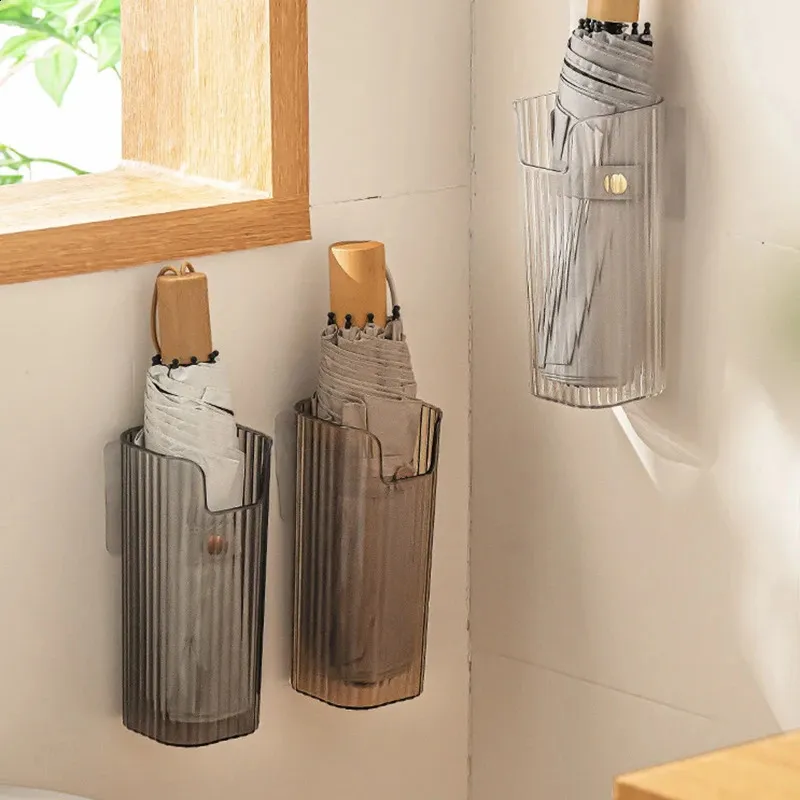 Modern Wall Mount Umbrella Stand - Detachable Organizer Box, No ...