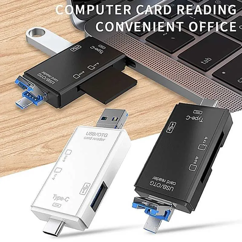 USB Type C Micro SD Card Reader 6 In 1 Flash Memory Card Reader For ...