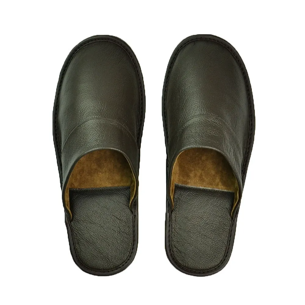 Genuine Cow Leather Slippers For Men And Women Large Sizes, Soft Luxury ...