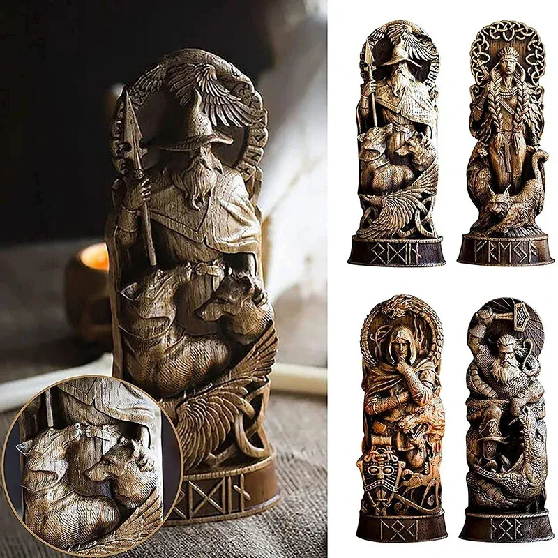 Viking God Resin Statue - Scandinavian Pantheon Decoration for ...