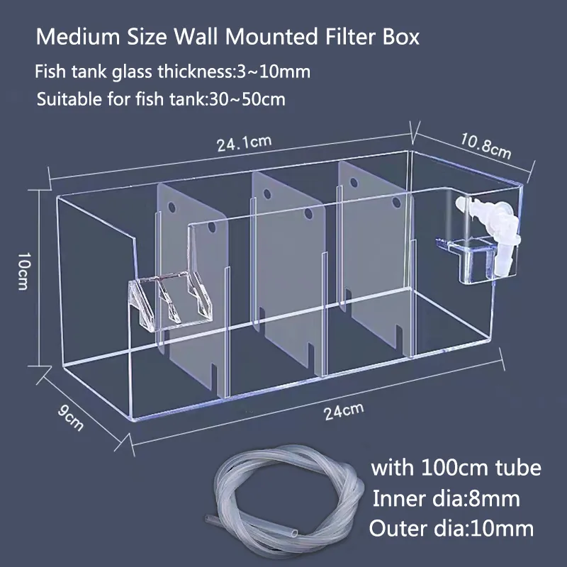 Fish Tank External Filter Box Acrylic Dry and Wet Separation 4 in 1 ...