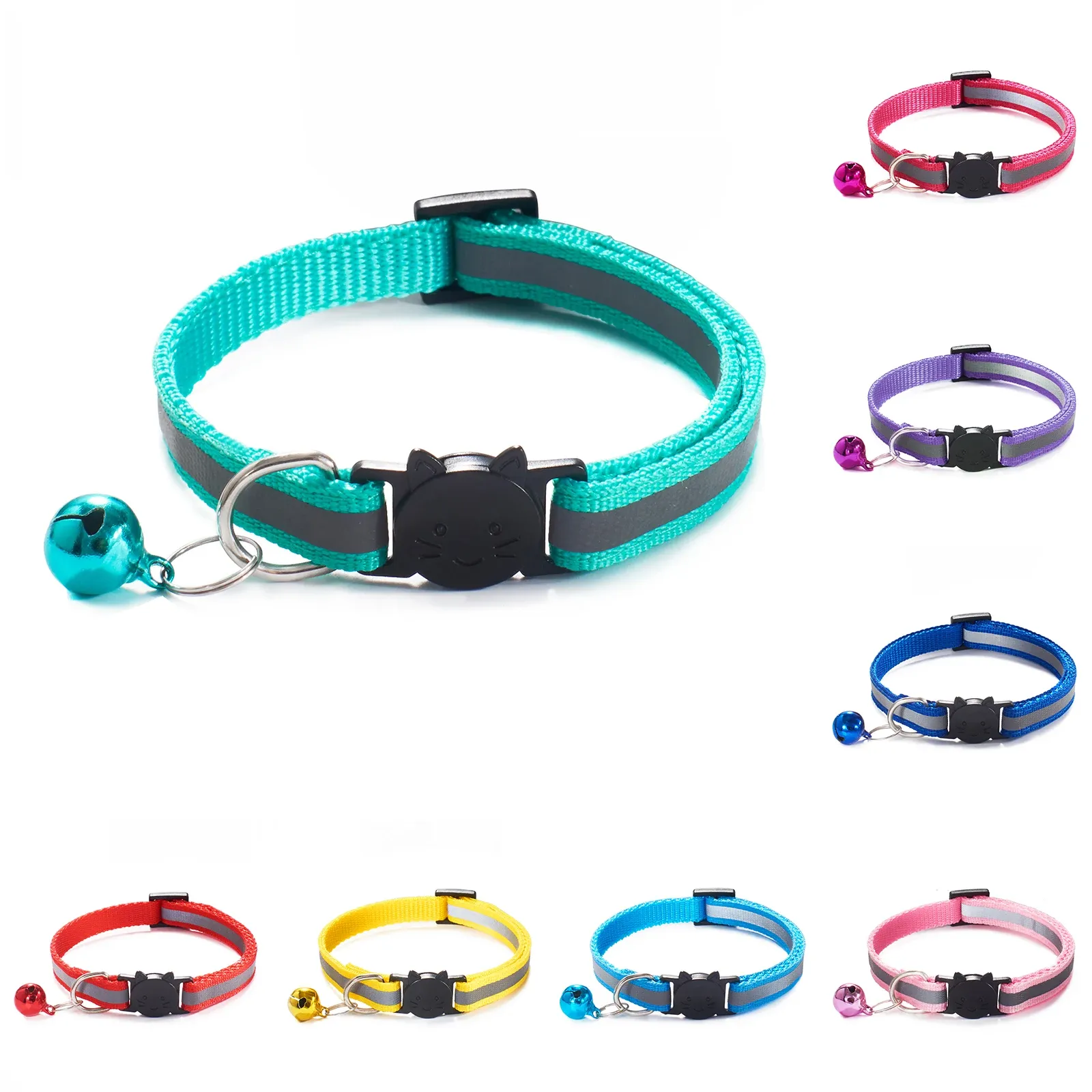 DHgate.com:Reflective Breakaway Cat Collar with Bell - Soft, Adjustable ...