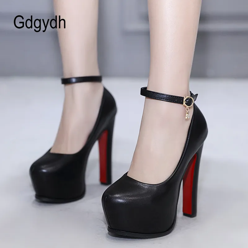 Women's Rhinestone Platform Mary Jane Pumps with Adjustable Strap ...