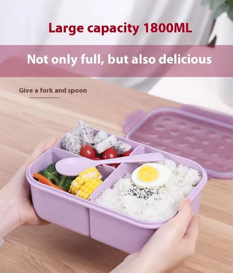 Microwaveable Lunch Box for Students - Sealed Food Containers, Plastic ...