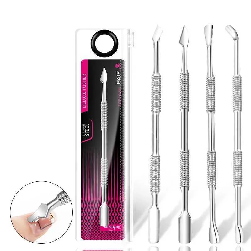Professional Stainless Steel Cuticle Pusher Set - Hook Tip Ejector ...