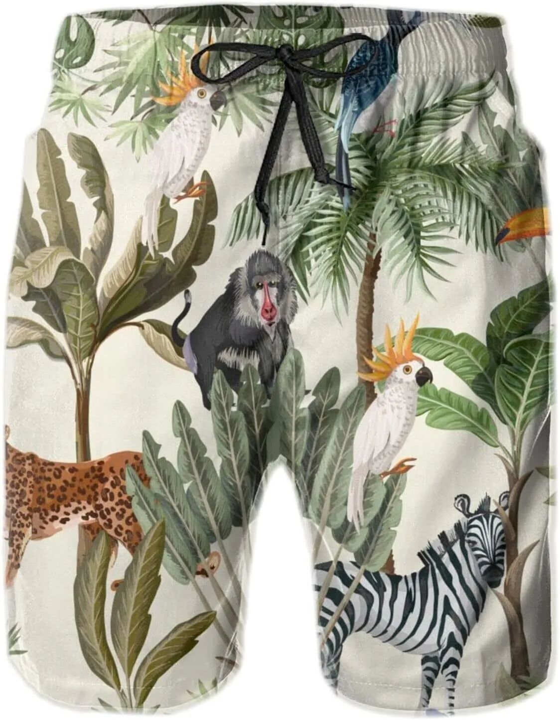 African Animals And Plants 3D Printed Mens Swim Trunks Quick Dry Beach ...