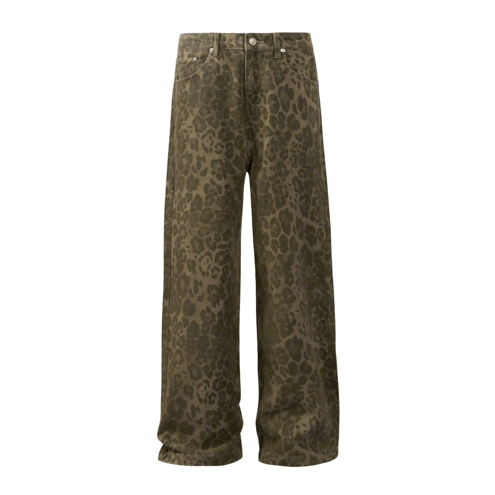 Trendy Leopard Print Men's Pants - American Style Wide Leg Trousers ...