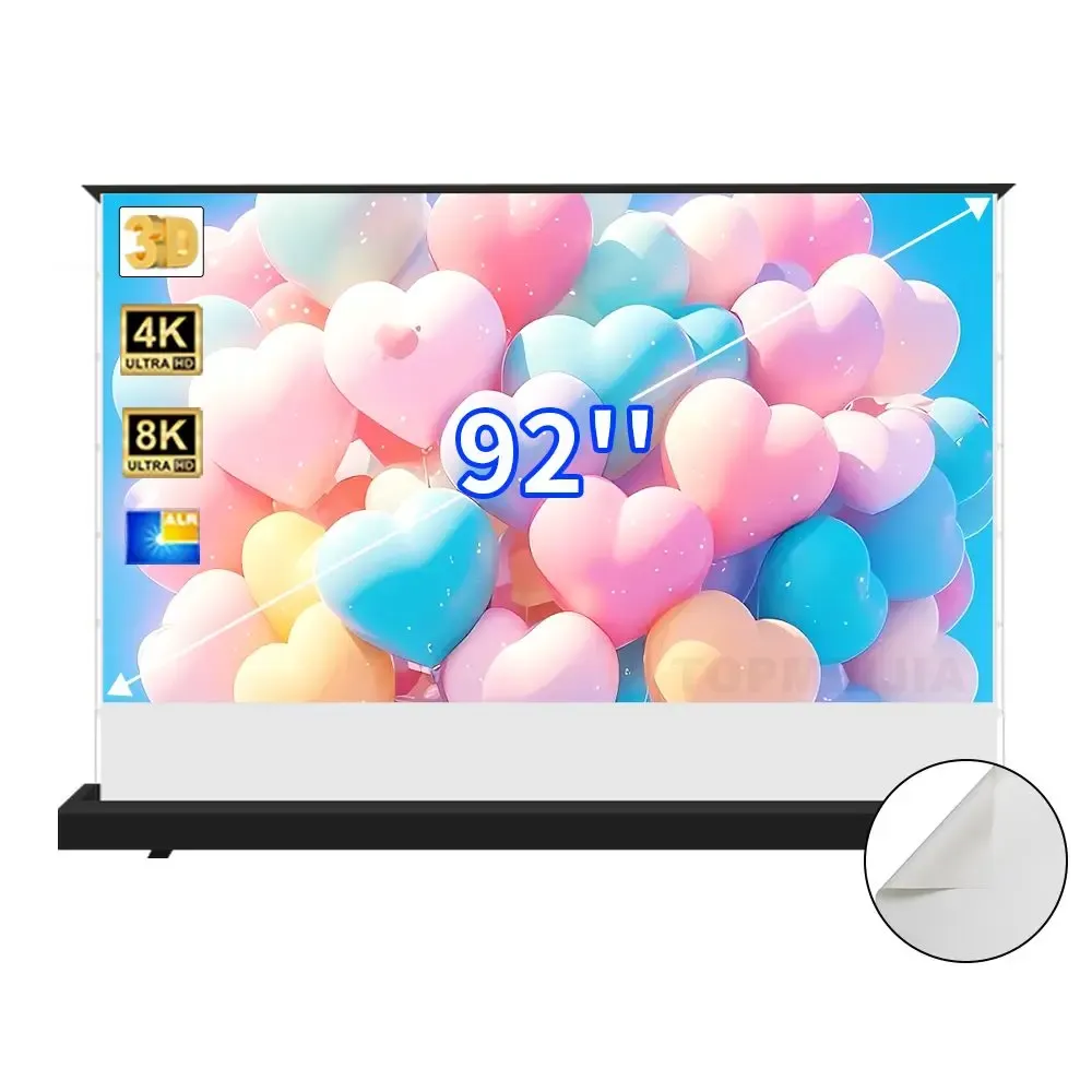 92 Inch Motorized Floor Rising Projector Screen - Portable ...