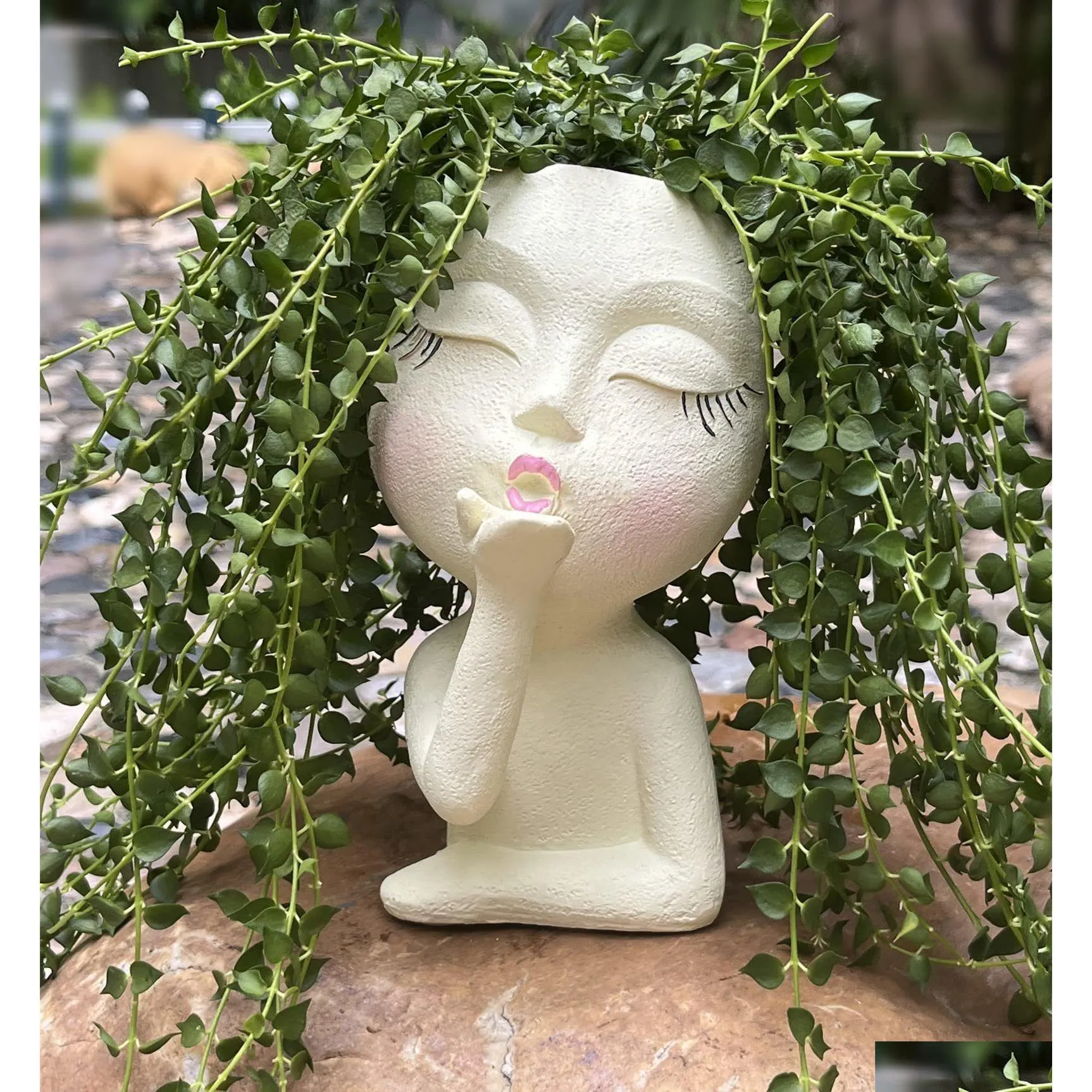 Girls Face Head Flower Lady Head Planters Stylish Succent Plant ...