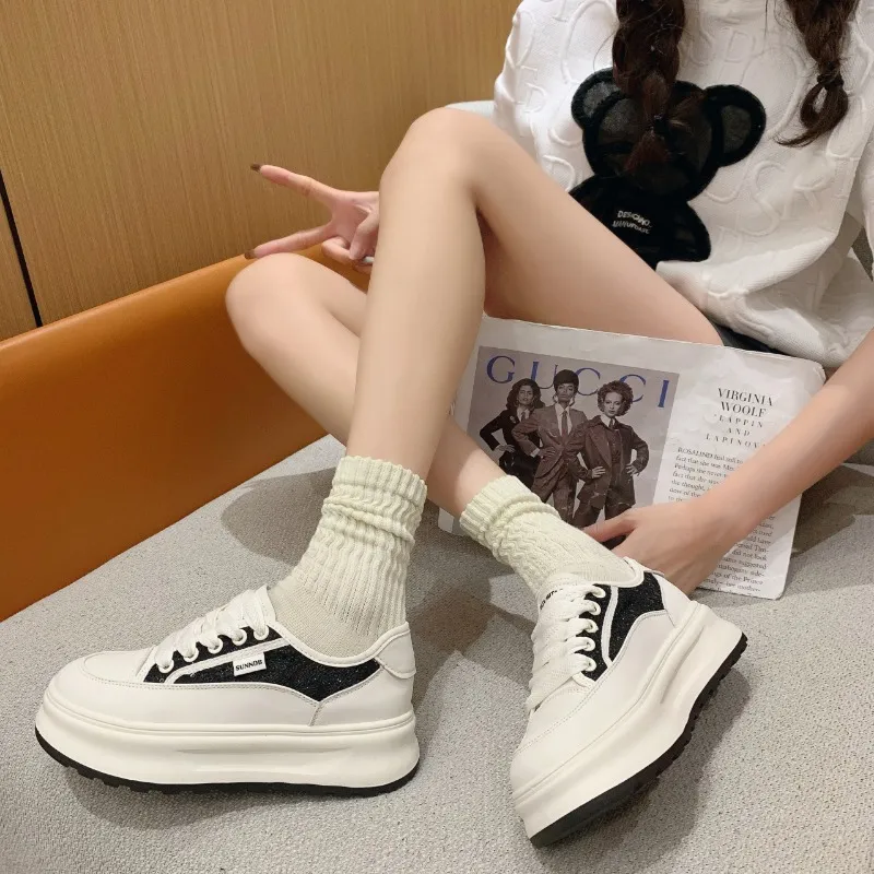 Trendy Women's Summer Sneakers : Mixed Color Lace-Up, Breathable ...