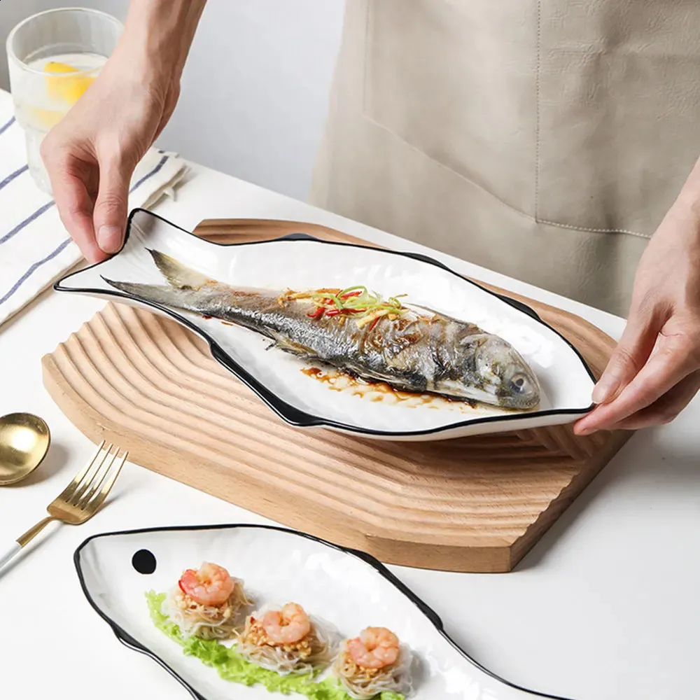Creative Ceramic Fish Steamer & Baking Dish - Versatile Kitchen Tray ...
