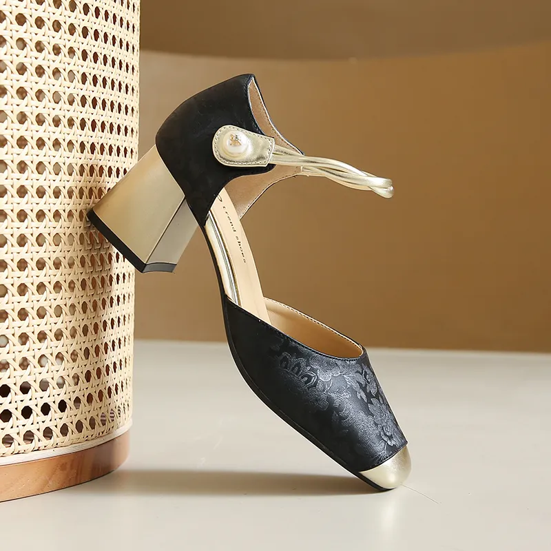 Elegant Printed High Heel Sandals - Summer Luxury, Open Toe Cover Heel ...
