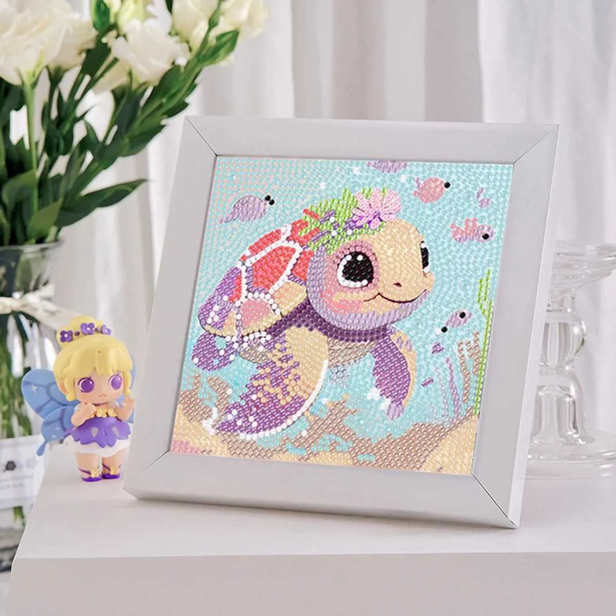 Cute Turtle 5D Diamond Art Set: Beginner-Friendly DIY Gemstone Craft ...