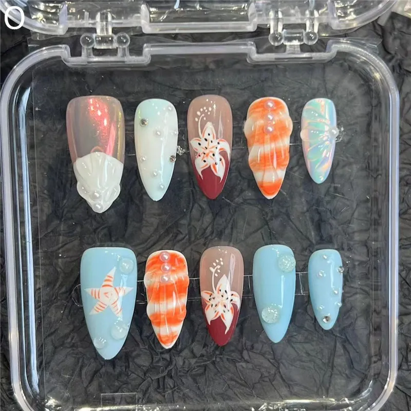 Premium Quality 3D Press On Nails: Styles of Fake Nails, Almond Shape ...