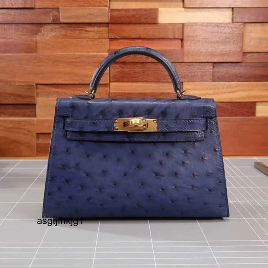 Designer Bag Ostrich Handbags Genuine Leather Handmade Wax Thread Mini ...