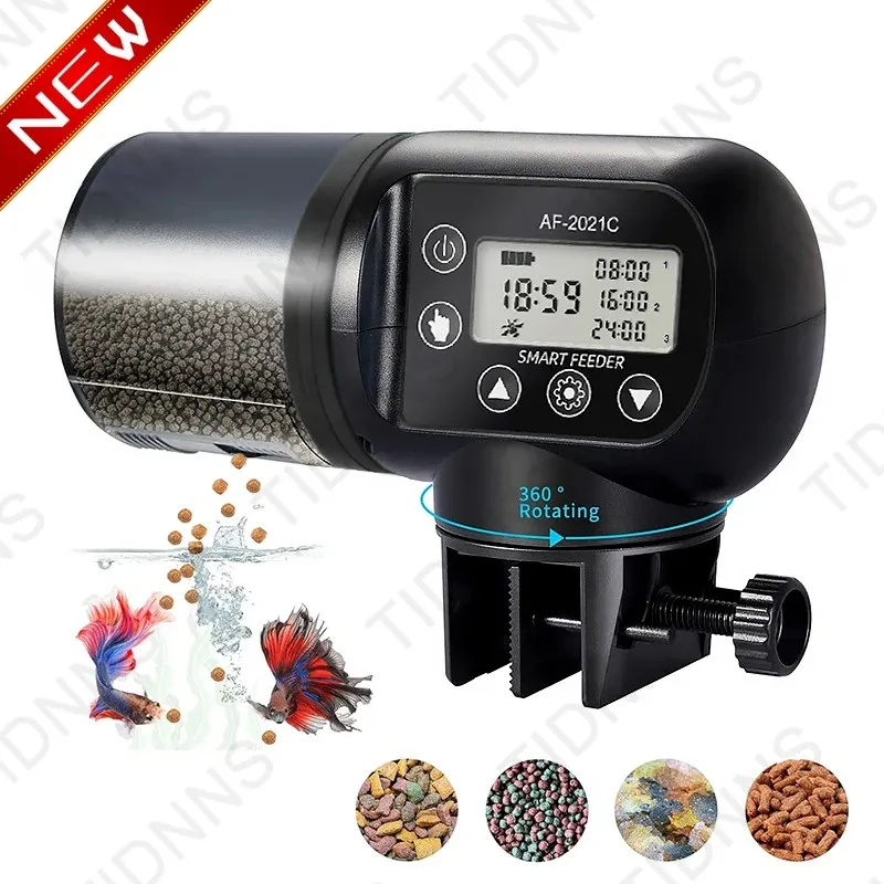 Automatic Fish Tank Feeder with LCD Timer - Adjustable Portion Control ...