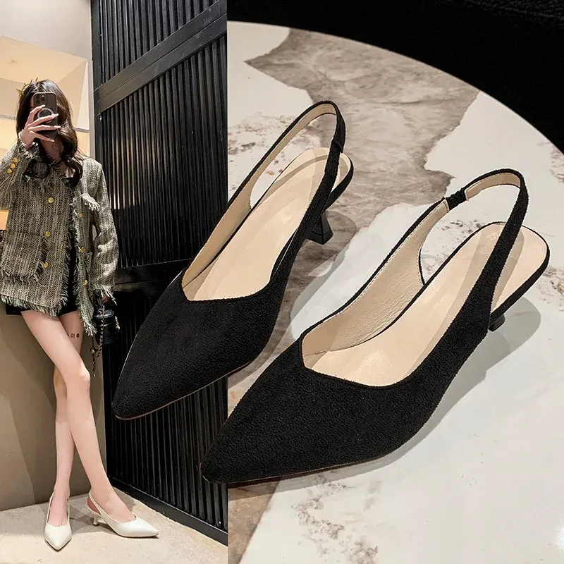 Elegant Pointed-Toe Heels - Women's Spring Sandals, Classic French ...