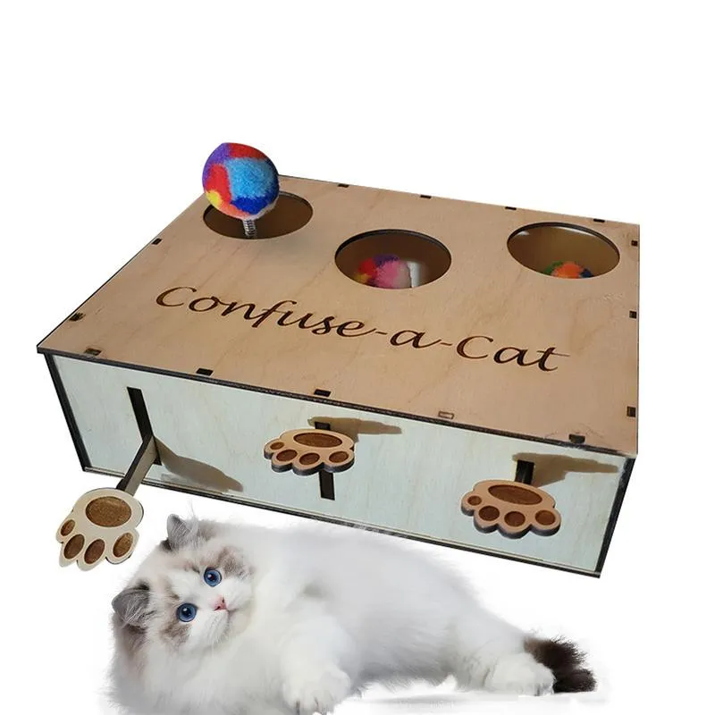 Cat Hunting Box Toy Confuse A Cat Box Wood Cat... From Meowwoofpetstore ...
