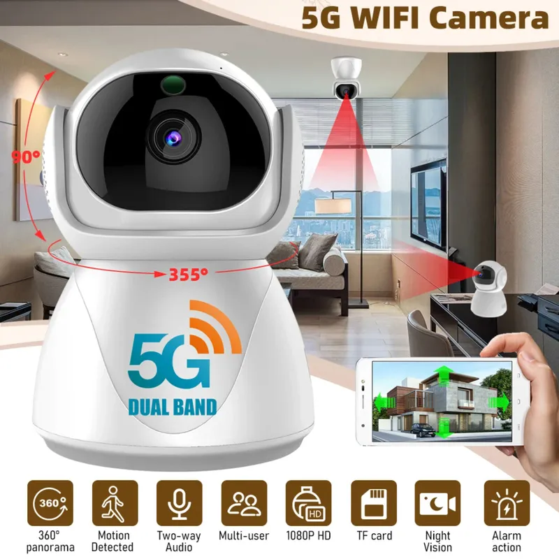 Smart Dual Frequency Surveillance Camera With Night Vision, Auto ...