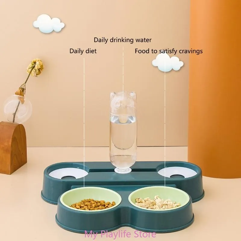 4-in-1 Pet Water Fountain & Feeder - Automatic Dog Water Bowl for Large ...