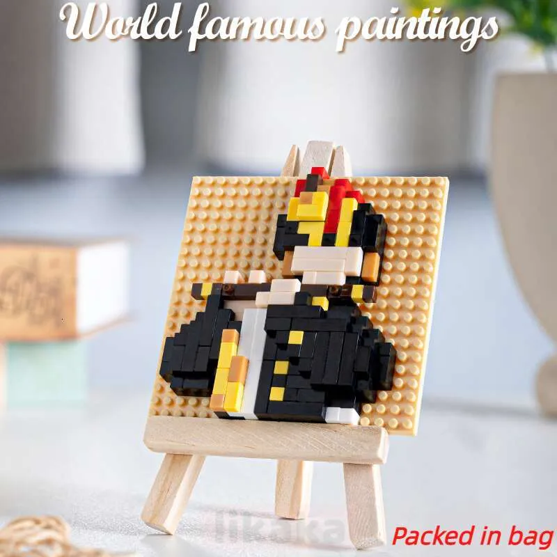 3D Pixel Art Famous Paintings Building Creative Van Gogh Starry Sky ...