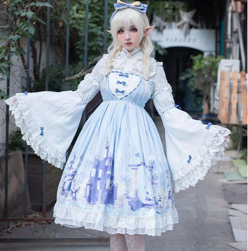 Japanese Vintage Gothic Lolita Cos Princess Sweet Kawaii Loli Tea Dress Party Vestidos Cosplay ...