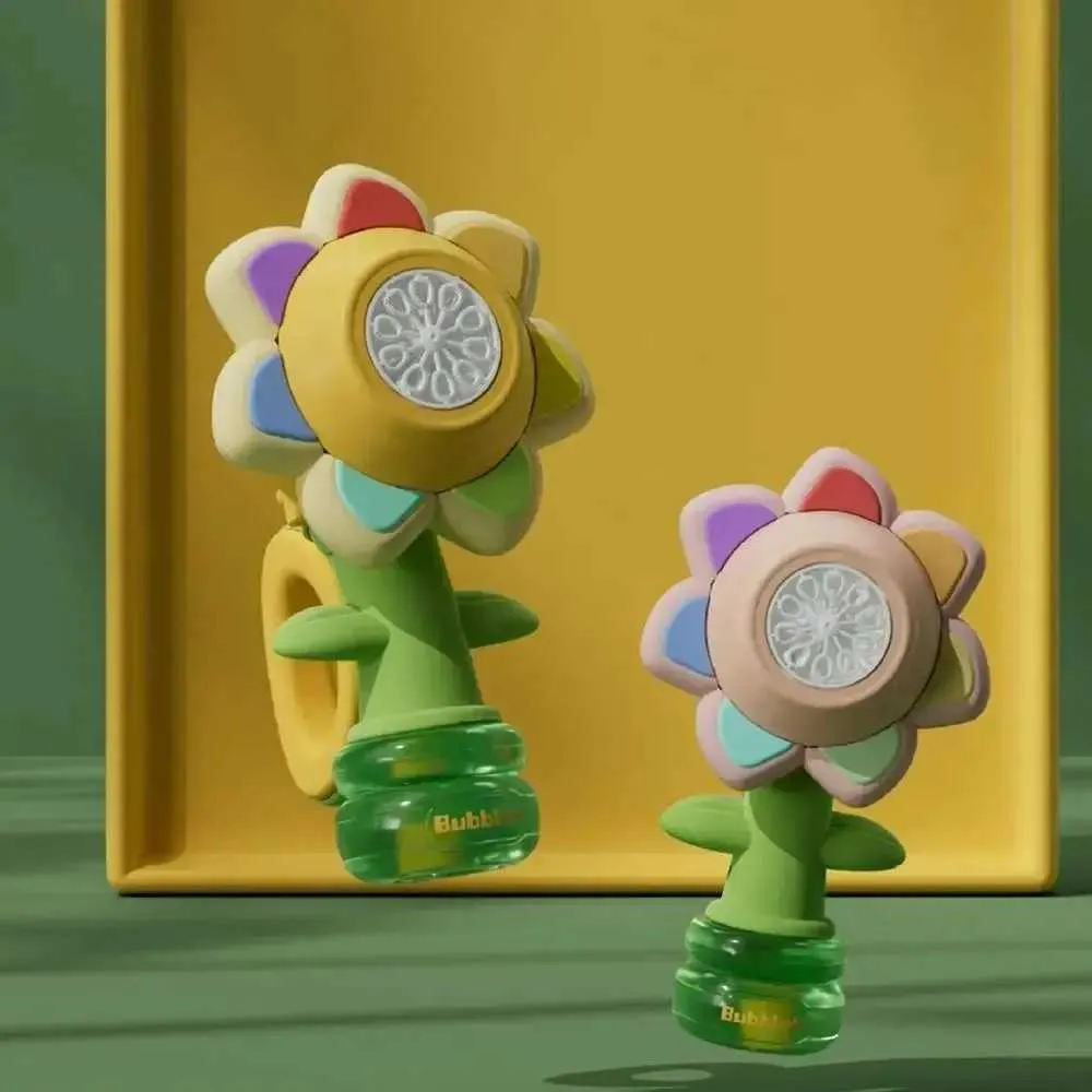 Foam Bubble Machine Sunflower Design, Portable Electric Bubble Blower ...