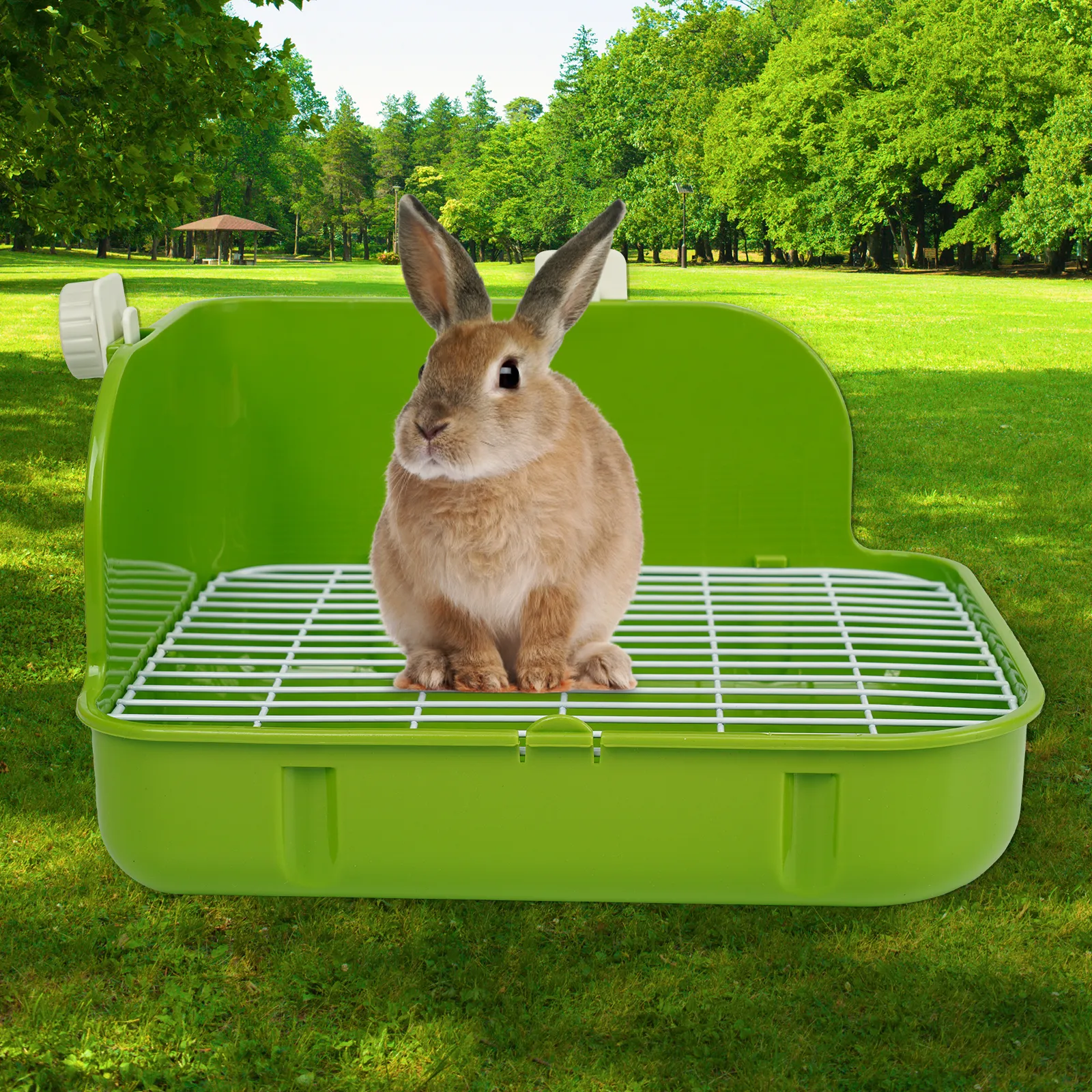 Corner Pet Litter Box for Rabbits, Guinea Pigs, Ferrets - Easy Clean ...