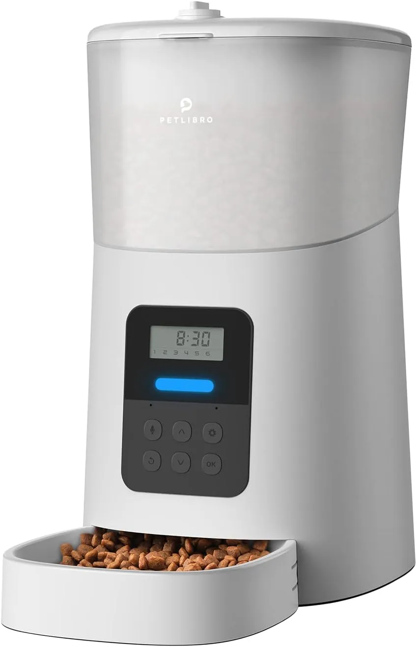 Automatic Pet Food Dispenser: 6L, Clog-Free Design, Voice Recorder ...