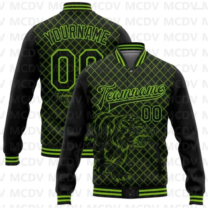 Neon Green & Black Varsity Jacket: Custom 3D Design. Shop Now! Premium ...