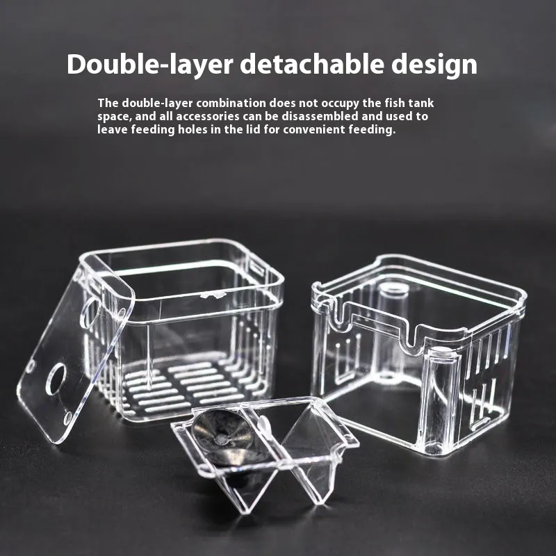 Fish Breeding Box Clear Acrylic - Adjustable Aquarium Isolation Tank ...
