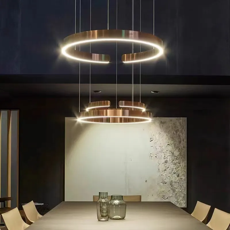 Dimmable LED Ring Pendant Lamp: Modern Nordic Style Chandelier For ...