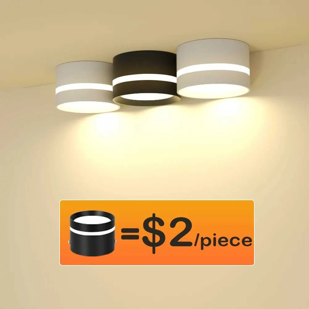 LED Spotlight Indoor Fixture: Surface Mounted Cylinder Tube Light, 5W ...