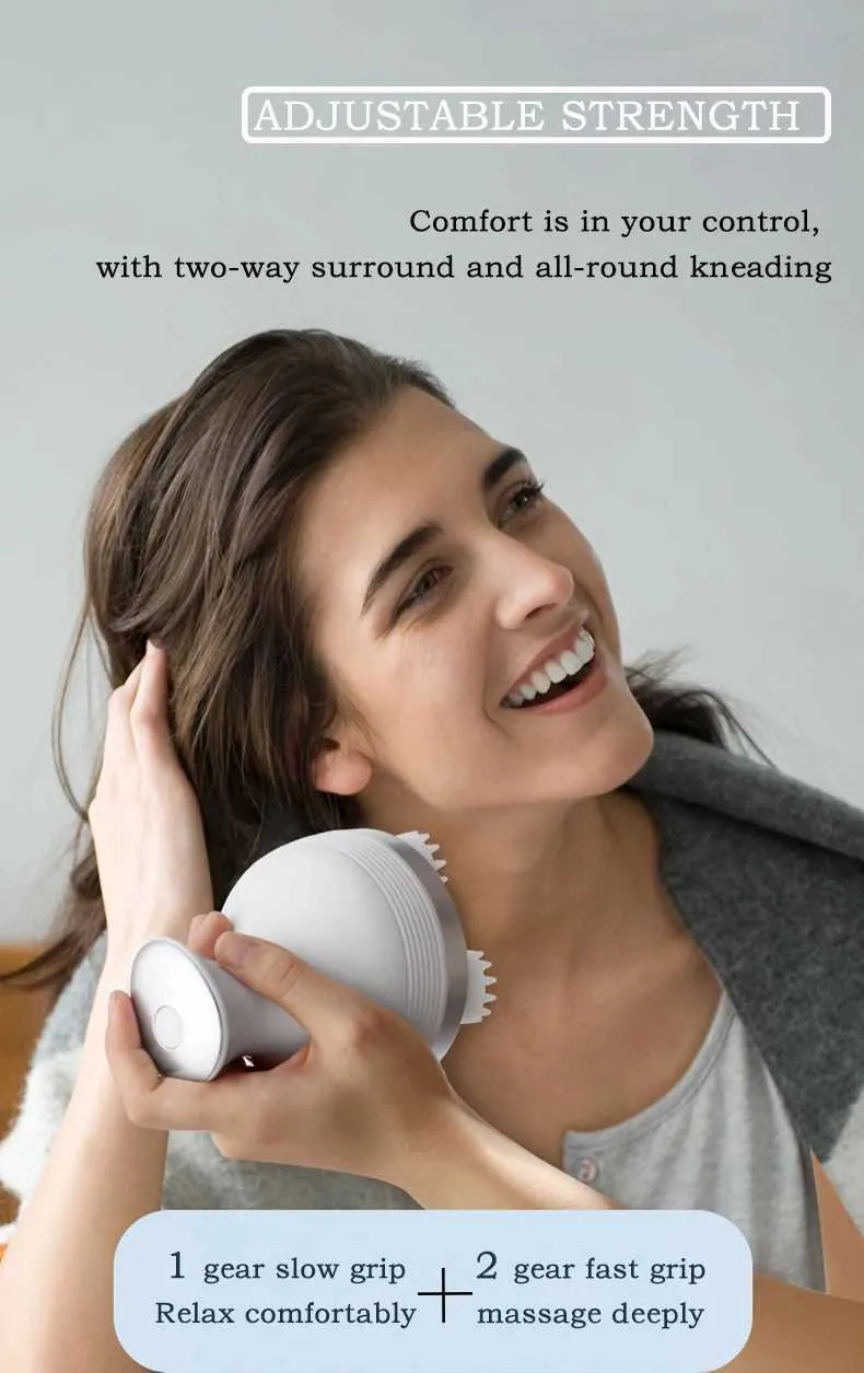 Electric Wireless Scalp Massager Battery Powered for Body Use BR-8851 ...