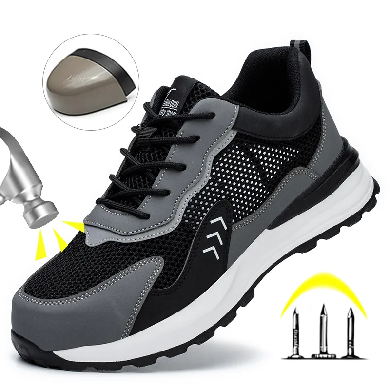 Breathable Steel Toe Shoes: Lightweight Summer Work Sneakers For Men ...