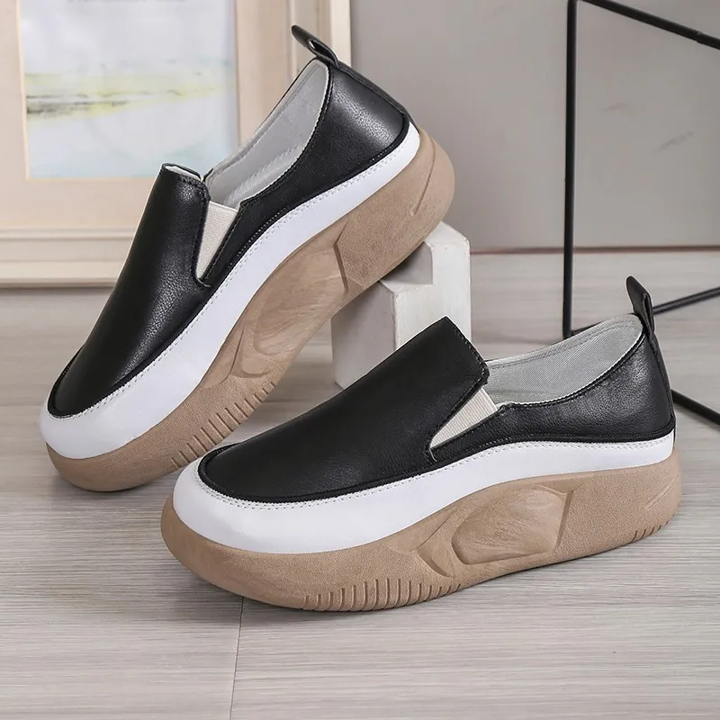Platform Comfort: Women's Casual Slip-On Shoes - Anti-Skid, Stylish ...