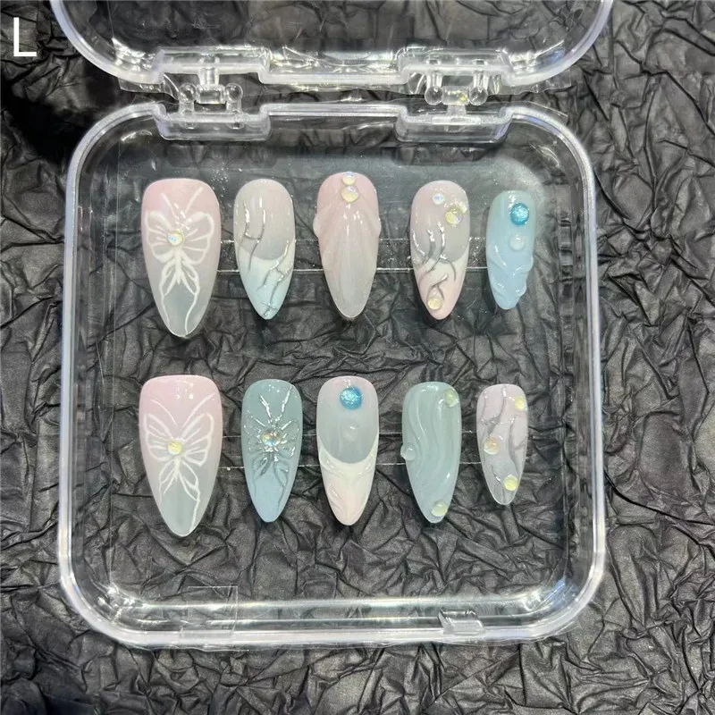 Premium Quality 3D Press On Nails: Styles of Fake Nails, Almond Shape ...