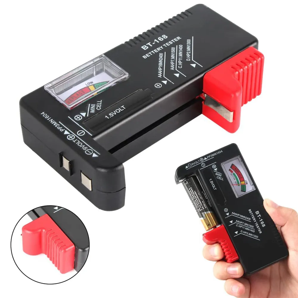 Universal Battery Tester - AA AAA C D 9V 1.5V Button Cell Checker ...