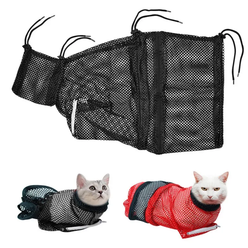 Cat Grooming Bag: No Scratching, Bite Restraint. Secure Pet Bath & Nail ...