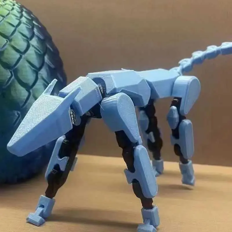 3D Printed Mechanical Dog Motion Diagram Multi Joint Motion Deformation ...