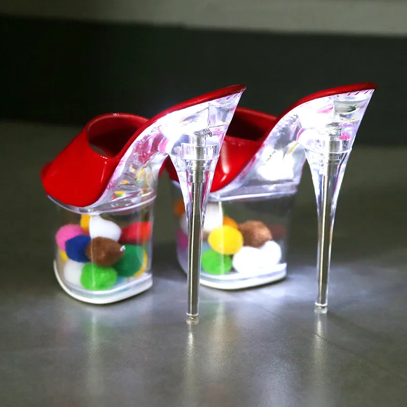 Women's Clear Platform Heels with LED Lights - Sexy Peep Toe Stiletto ...