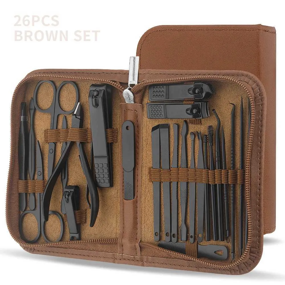 26-Piece Premium Stainless Steel Nail Care Kit with Travel Case - Shop ...