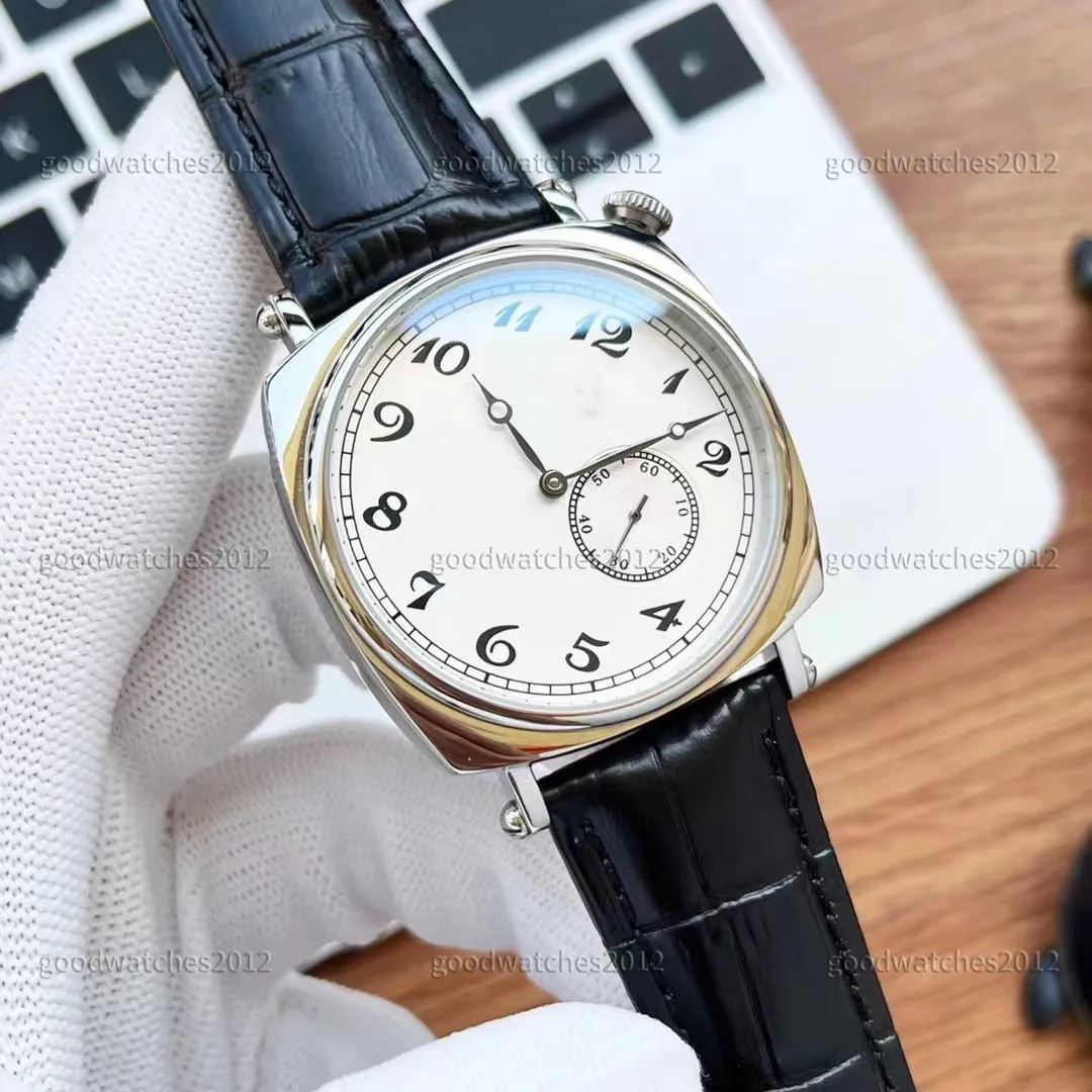 Vintage Mechanical Automatic Square Men's Leather Black Wristwatch With ...