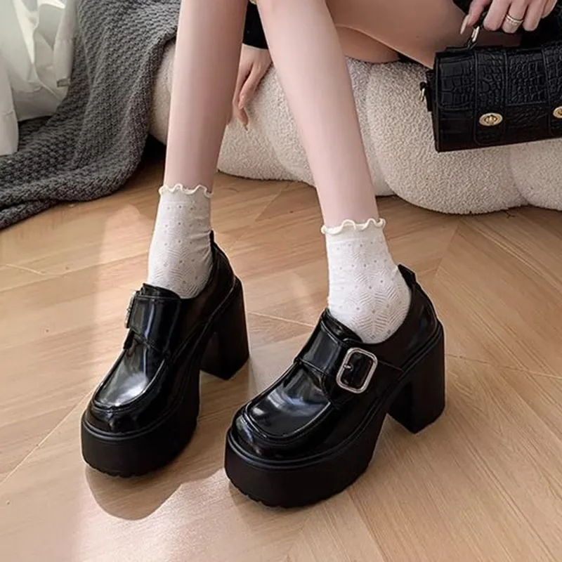 Wholesale 2024 Gothic Lucyever Chunky High Heel Loafers With Buckle ...