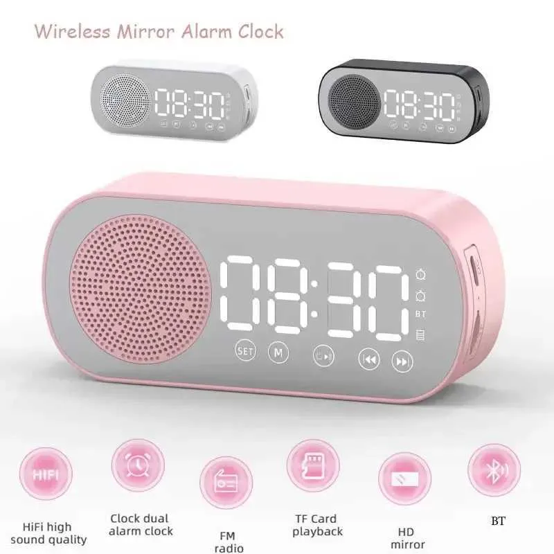Altavoz Bluetooth Inalámbrico De Reloj De Alarma Digital, Radio TF FM ...