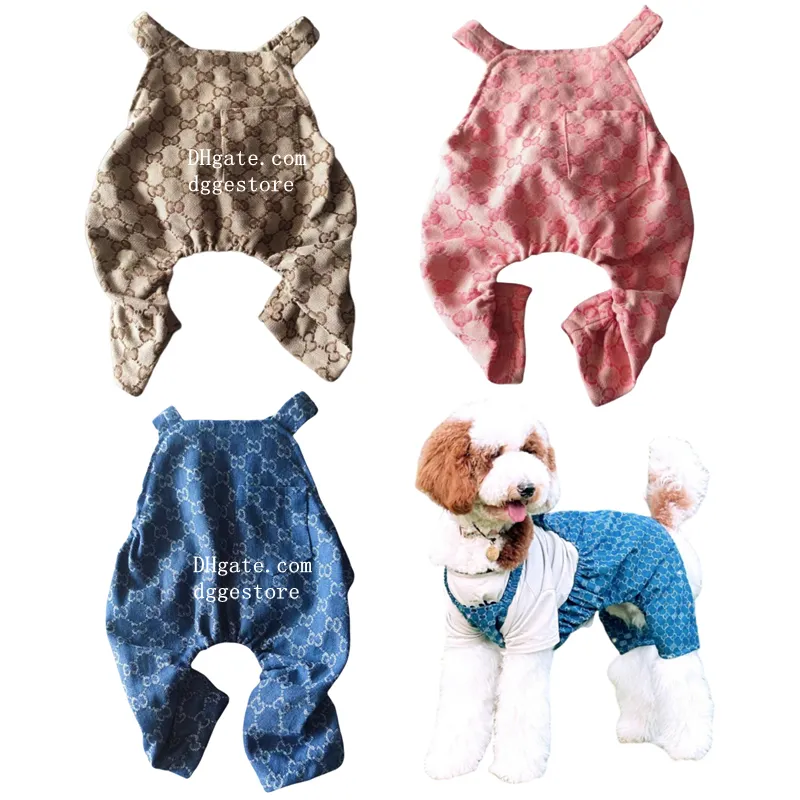 Designer Dog Clothes Puppy Jacket Overalls With Classic Letter Pattern ...