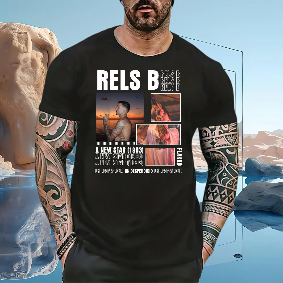 Unisex RELS B Mens T Shirts High Street Hip Hop Men Tees 230g Cotton Factory Direct Breathable ...