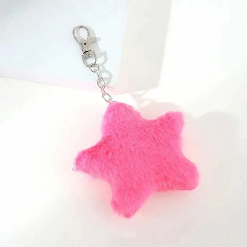 Cute Star Keychain Charm - Plush Pentagram Pendant for Phone, Bag ...